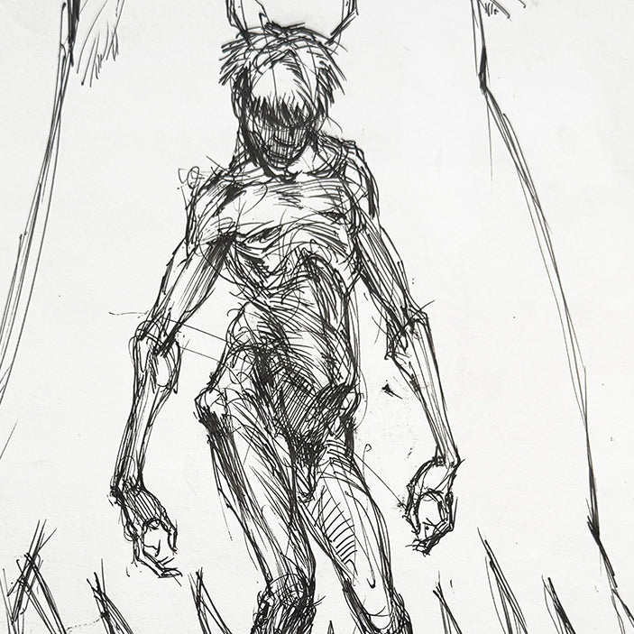 Derek Hess | Original Art | I Stand Illustration