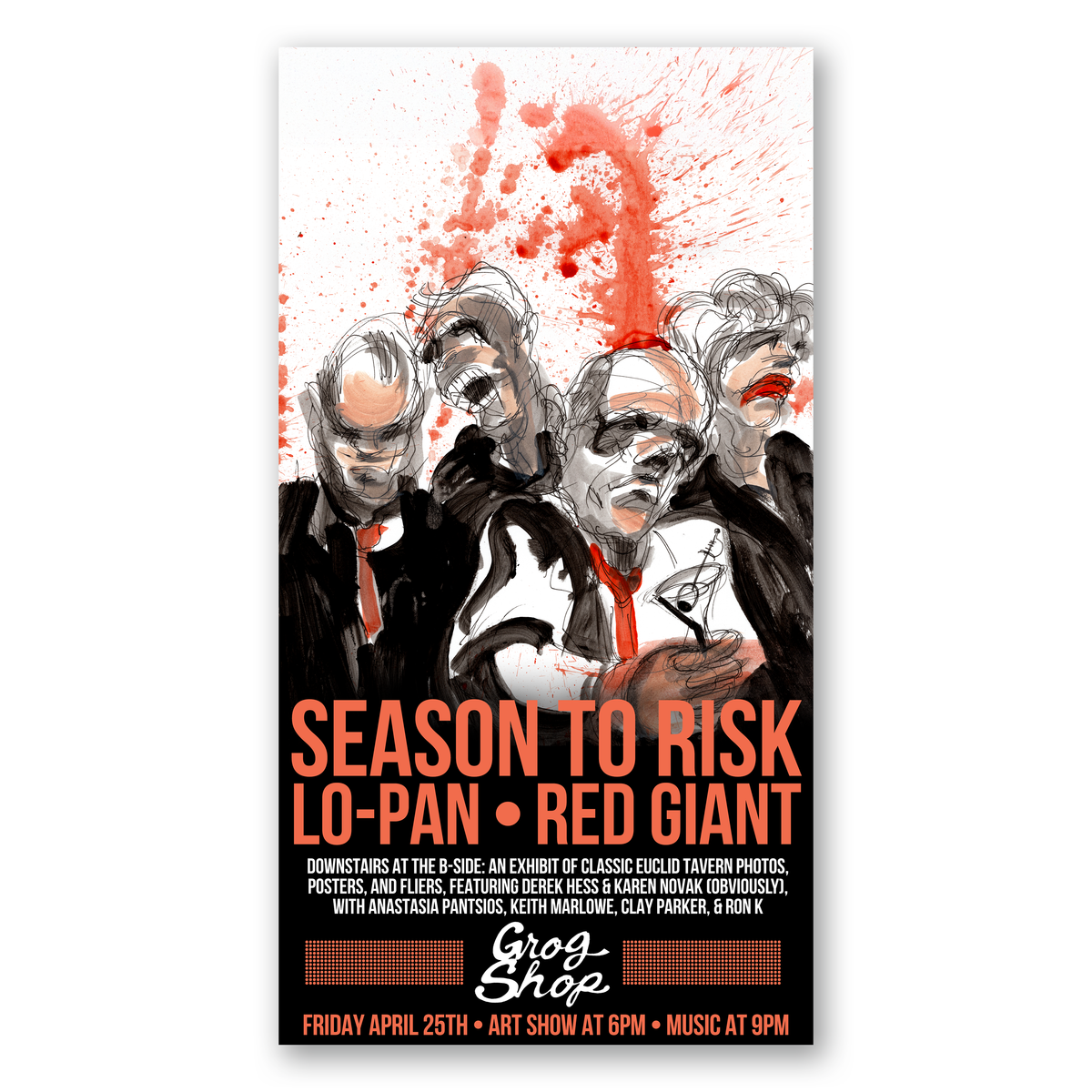 Derek Hess | Concert Art | Season To Risk, Lo Pan & Red Giant Poster