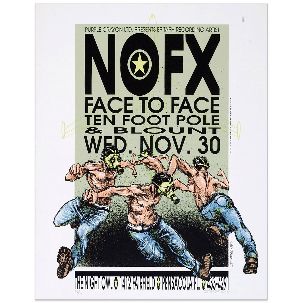NOFX w/ Face To Face & Ten Foot Pole Poster by Derek Hess